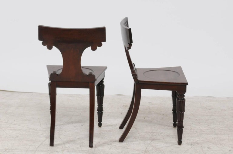 Pair of English Mahogany Hall with C-Scroll Motifs Chairs from the ...