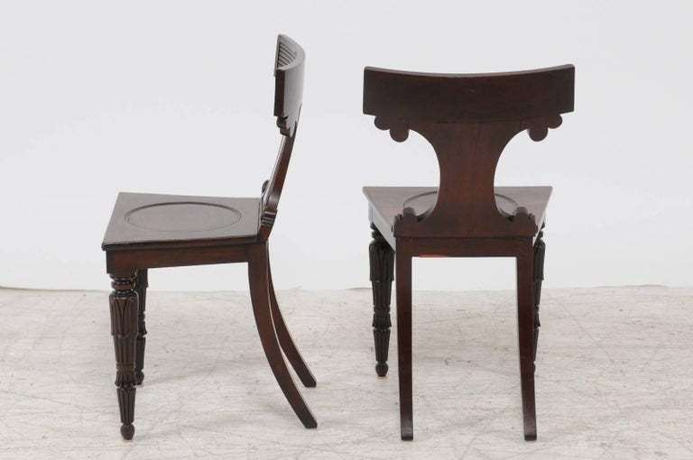 Pair of English Mahogany Hall with C-Scroll Motifs Chairs from the ...