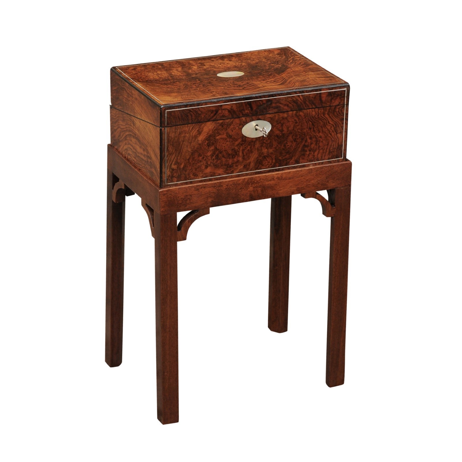 Regency Penwork Box on a Later Stand - English, circa 1810 at 1stDibs