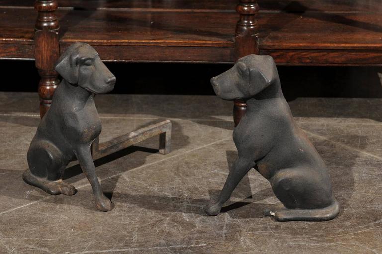 Pair of Dog Andirons at 1stDibs