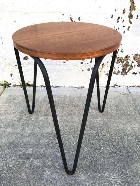 Florence Knoll Hairpin Leg Stool at 1stDibs