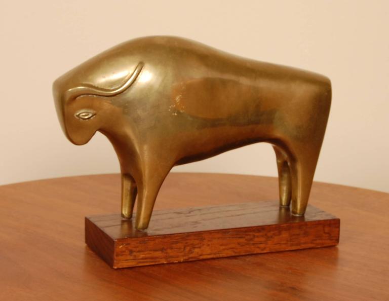Brass Abstract Bull Sculpture at 1stDibs
