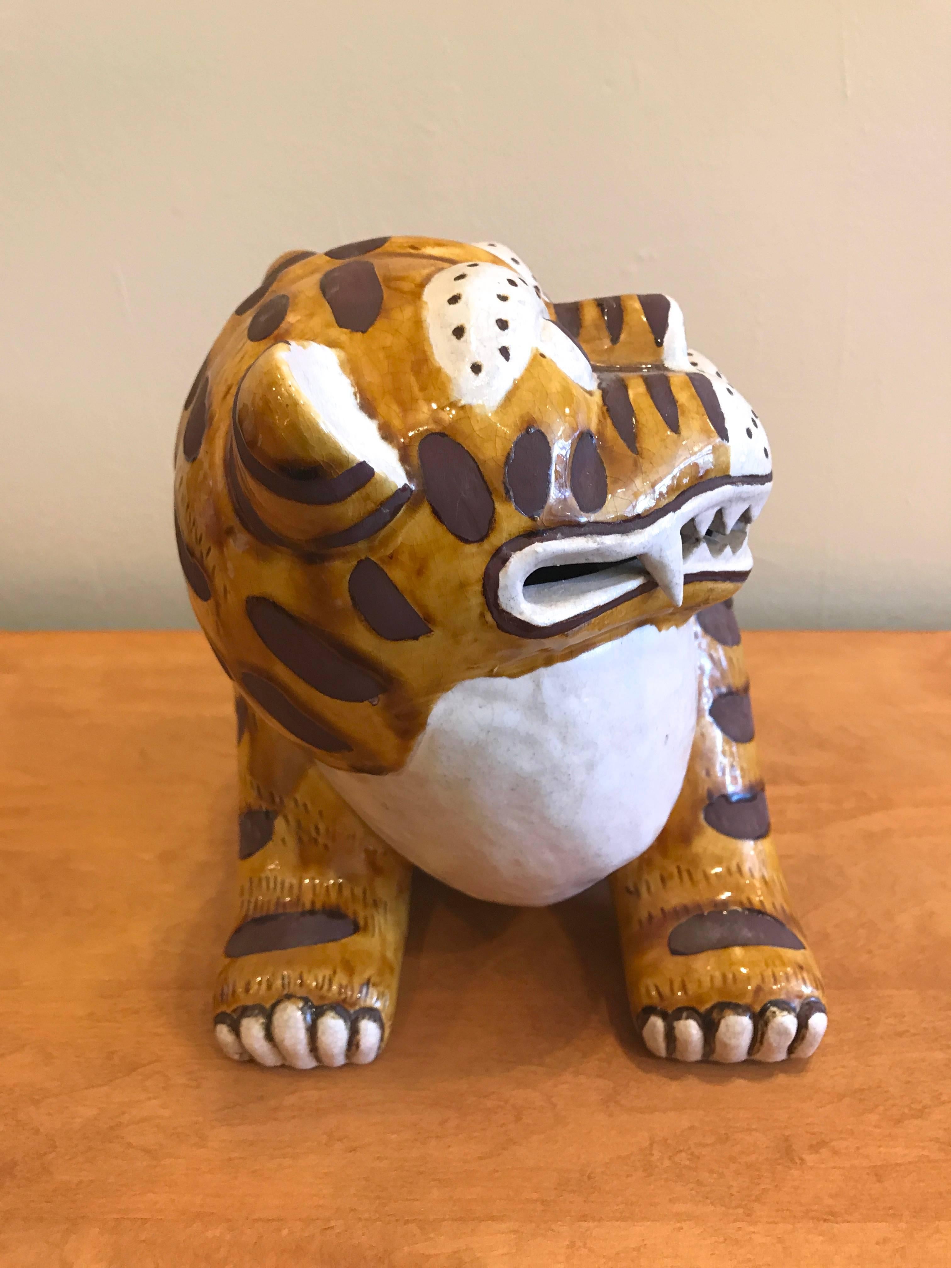 Vintage 1960s Gump's San Francisco Ceramic Tiger at 1stDibs