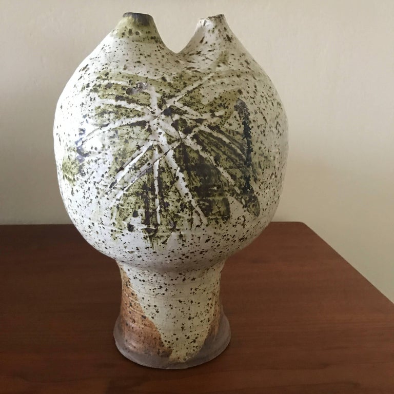 Early Large Robert Arneson Weedpot / Double Spout Vase Bay Area Ceramic ...