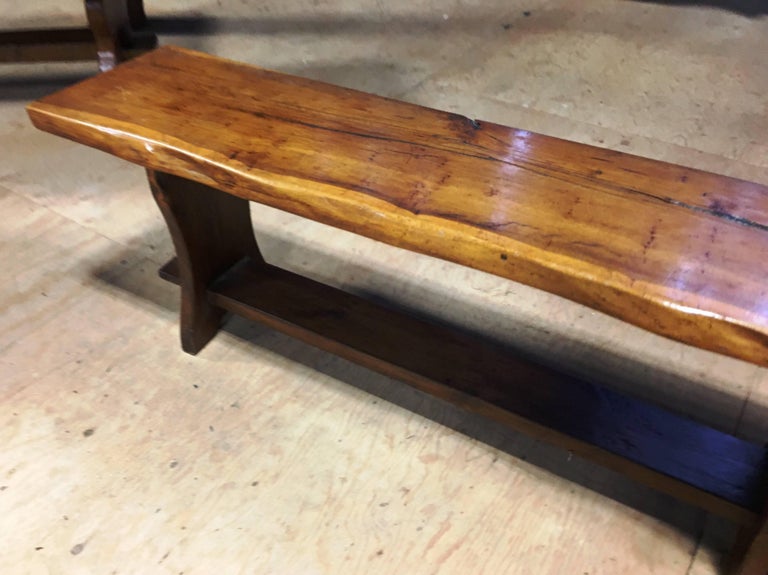 Yew Wood Slab Bench, English, 19th Century at 1stDibs