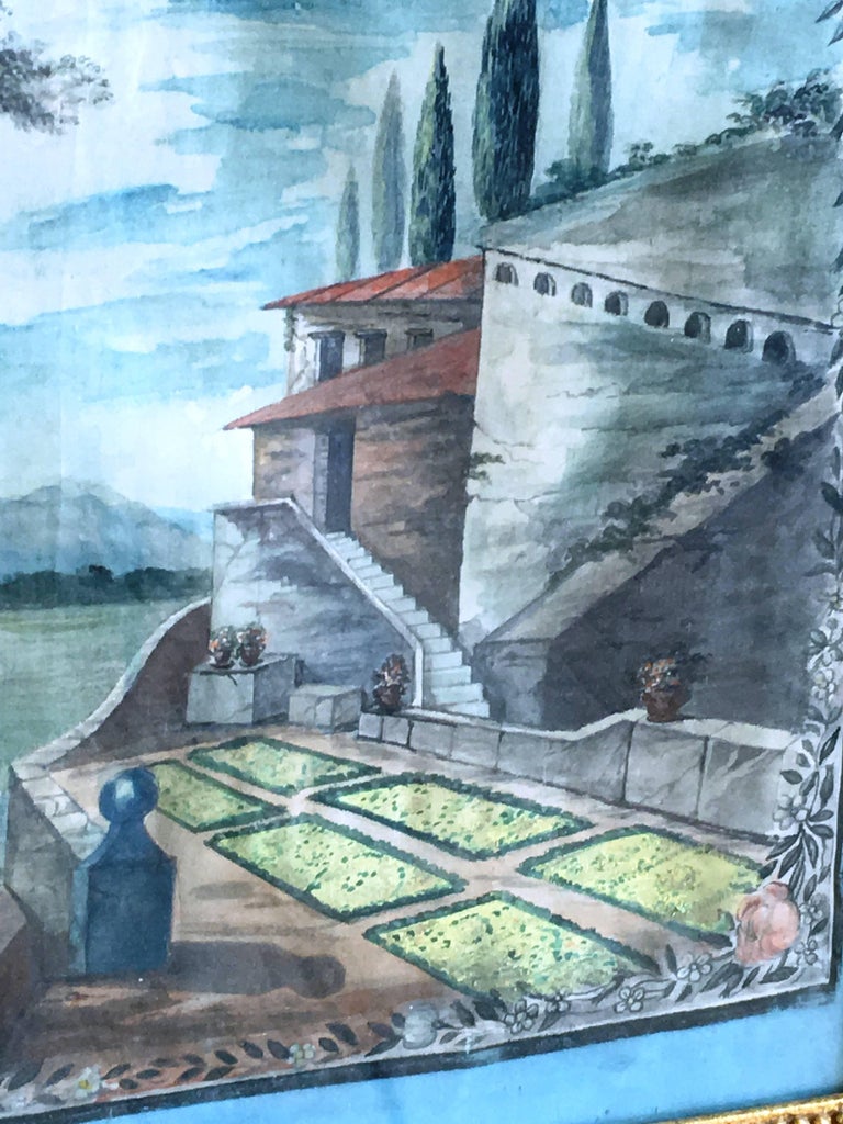 French Provincial Painted Scene of a Shepherd, 18th Century at 1stDibs