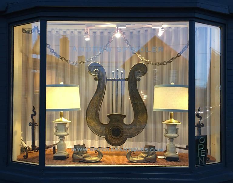 Large Neoclassical Lyre Wall Decoration from a Music Hall at 1stDibs