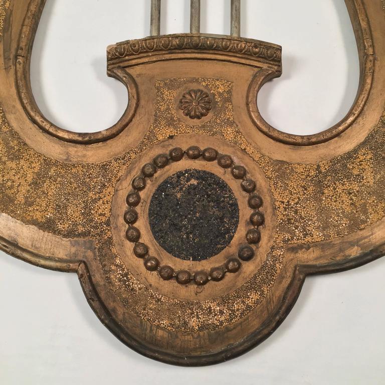 Large Neoclassical Lyre Wall Decoration from a Music Hall at 1stDibs