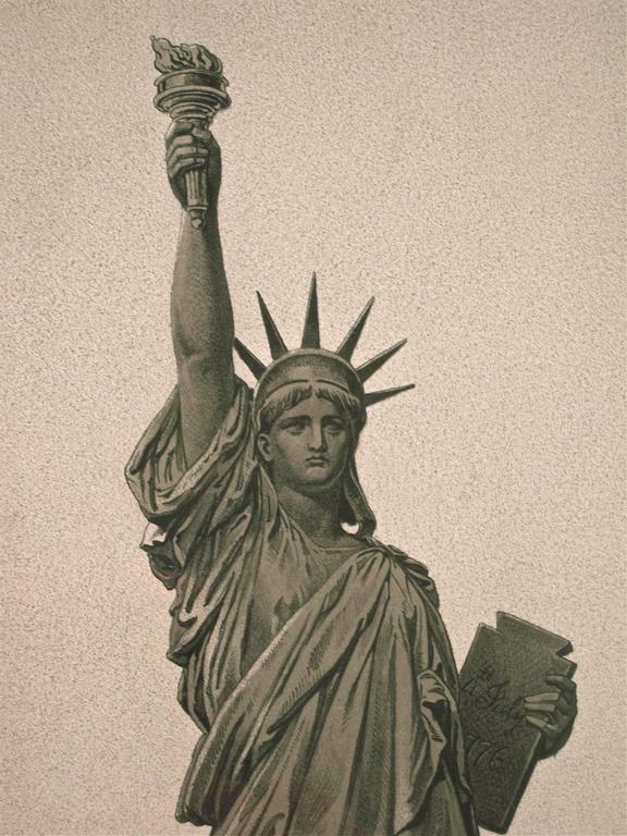 Statue of Liberty Print by Root and Tinker, circa 1883, 36" x 20" at ...