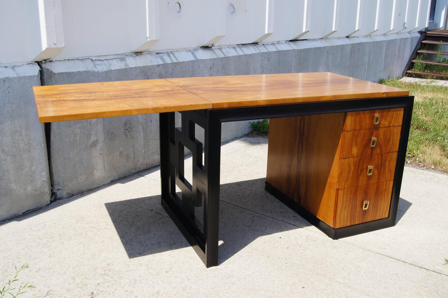 Custom Two-Tone Desk in the Style of Edward Wormley For Sale at 1stdibs