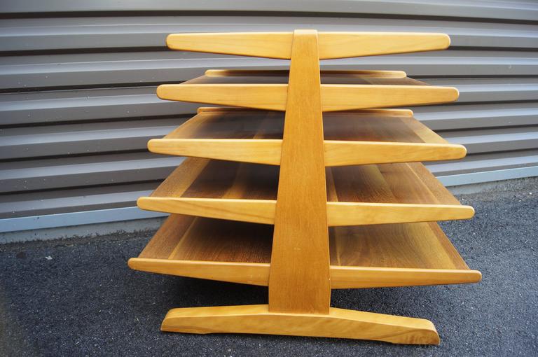 Walnut and Birch Magazine Tree by Edward Wormley for Dunbar at 1stDibs