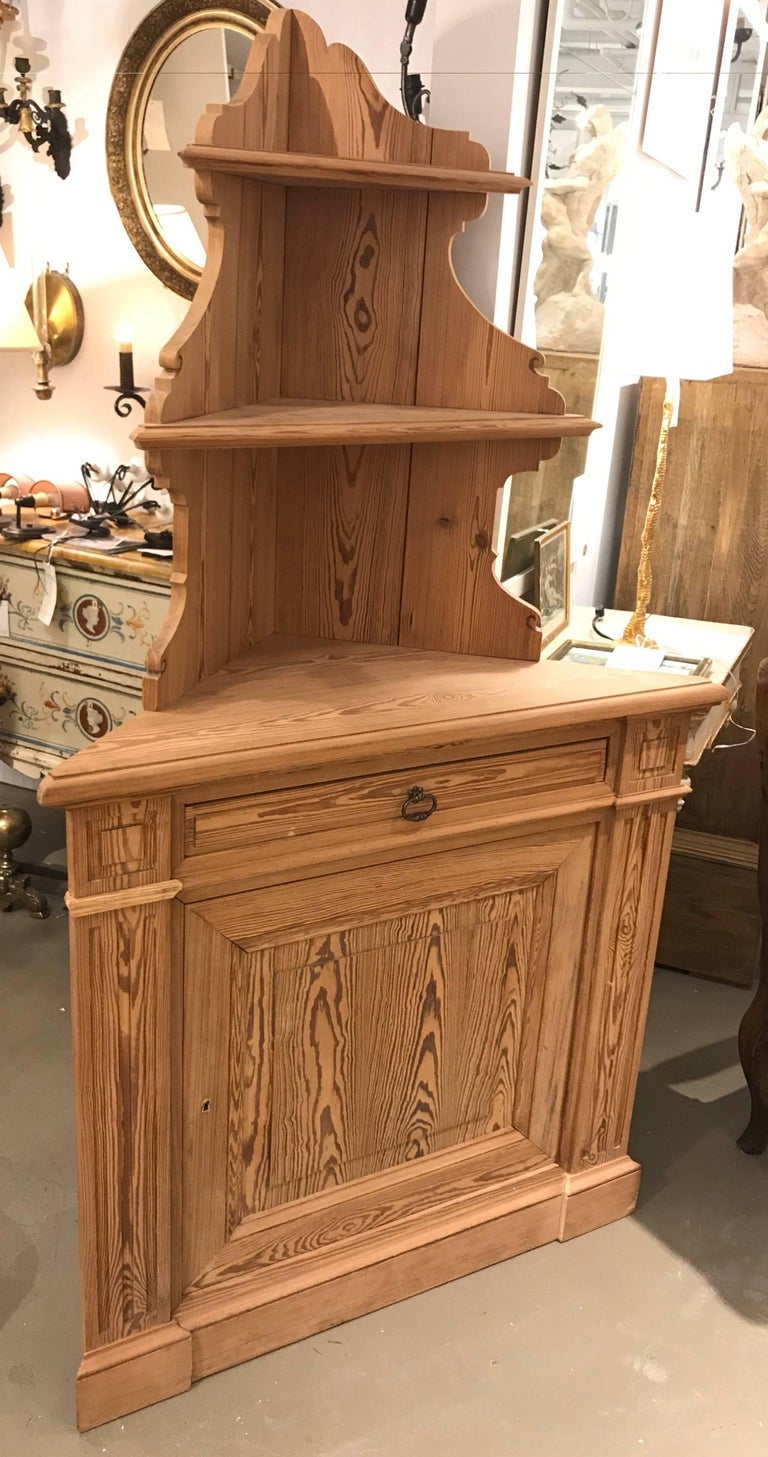 Pitch Pine Corner Cabinet at 1stDibs