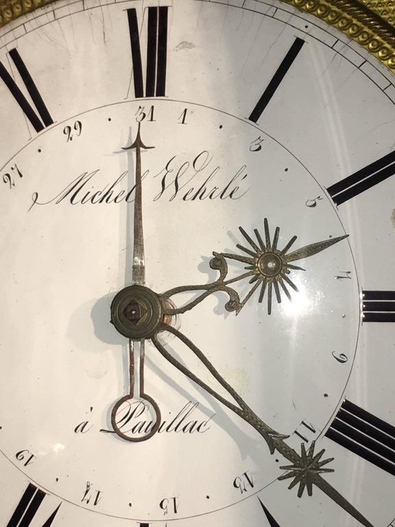 19th Century, French Red Pine Grandfather Clock For Sale at 1stDibs