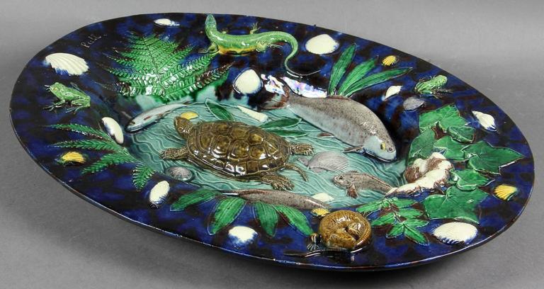 Palissy Ware Platter by George Pull at 1stDibs
