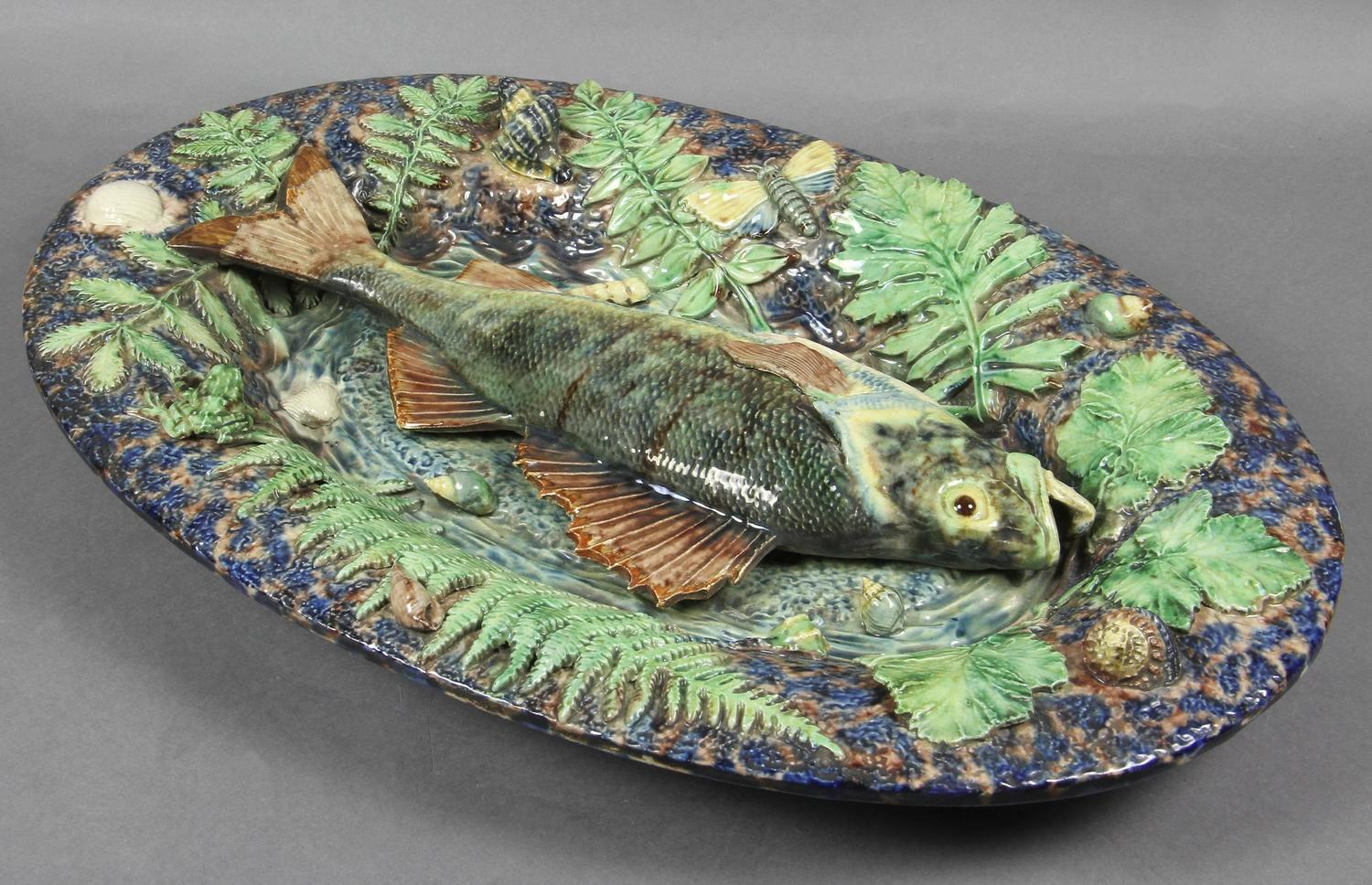 Palissy Ware Fish Platter For Sale at 1stdibs
