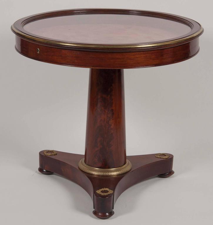 French Empire Mahogany and Ormolu-Mounted Vitrine Table at 1stDibs