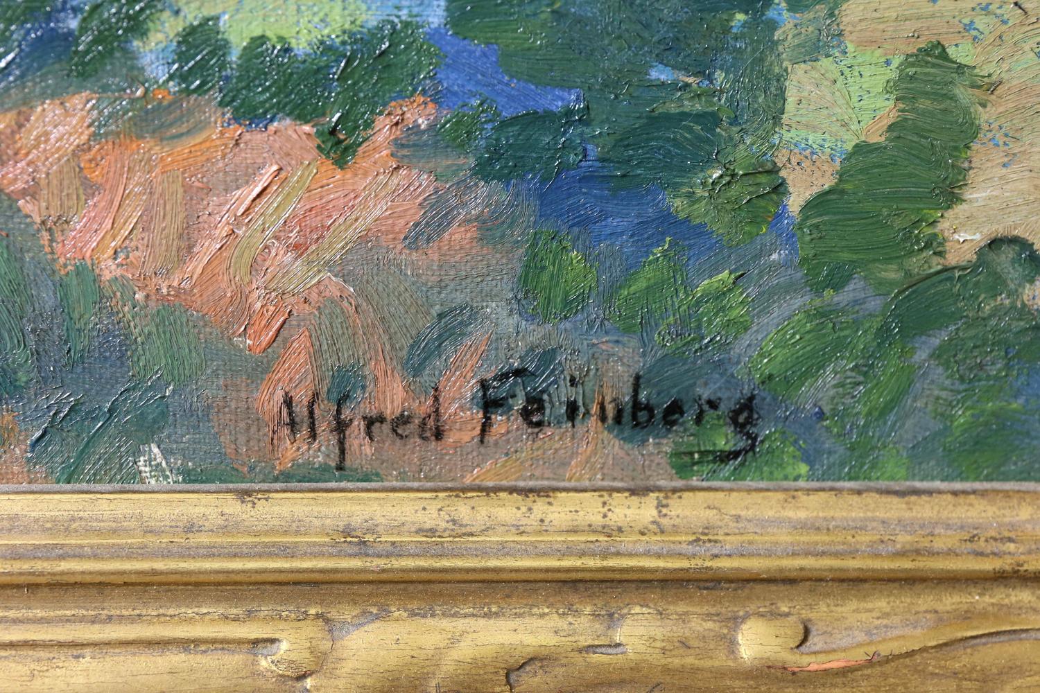 Framed Oil on Canvas by Alfred Feinberg with Newcomb Macklin Frame For ...