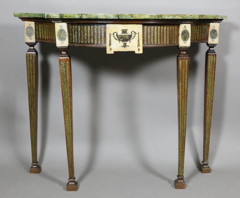Irish Neoclassic Marble Mounted Console Table For Sale at 1stDibs