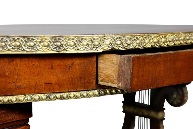 Russian Neoclassic Mahogany and Brass Mounted Table For Sale at 1stDibs
