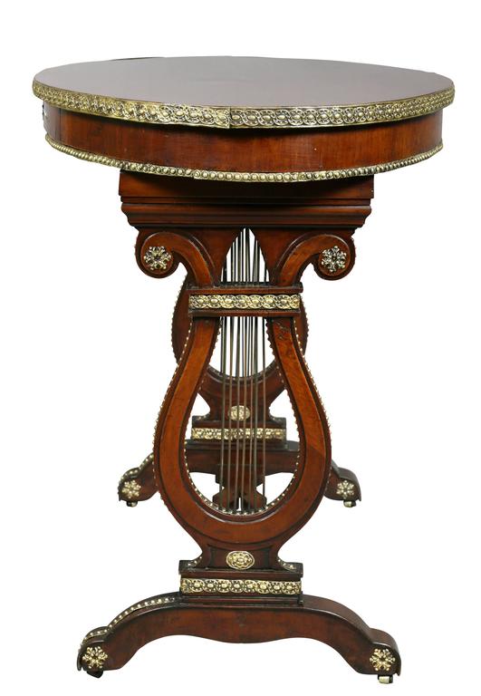 Russian Neoclassic Mahogany and Brass Mounted Table For Sale at 1stDibs