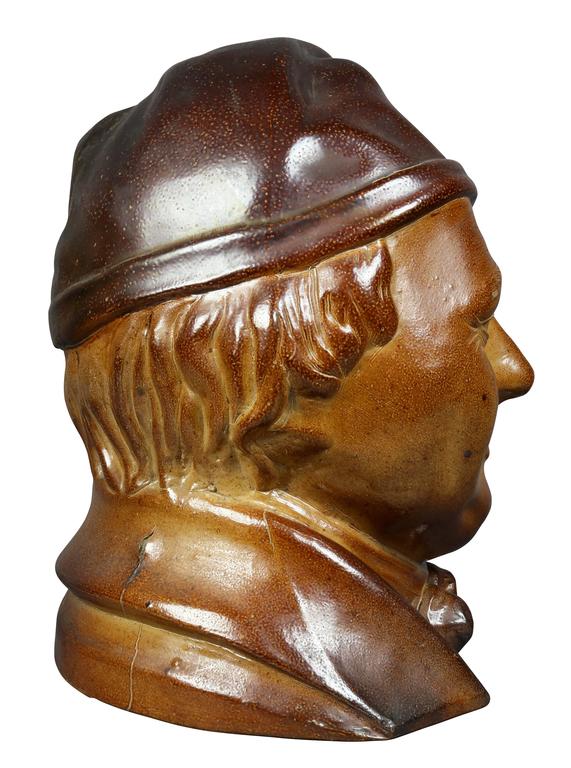 George III Rockingham Stoneware Bust of a Brewer or Decanter at 1stDibs ...