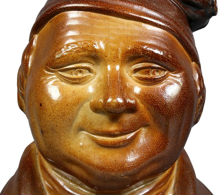 George III Rockingham Stoneware Bust of a Brewer or Decanter at 1stDibs ...