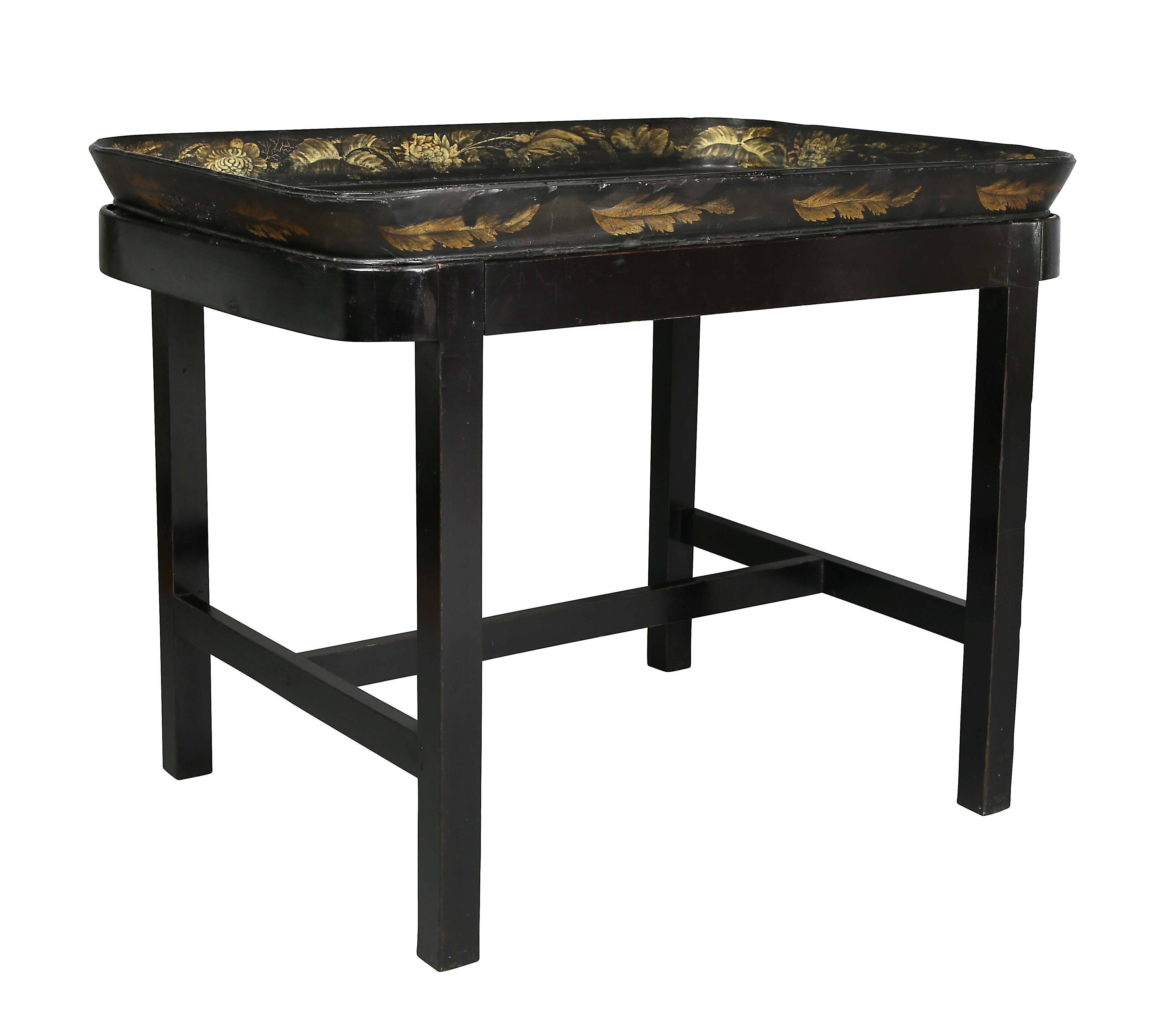 Regency Papier Mache Tray Table with Nautical Scene at 1stDibs