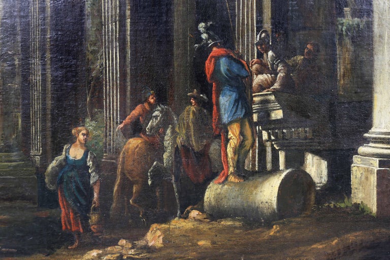 Italian Capriccio Oil on Canvas Painting at 1stDibs