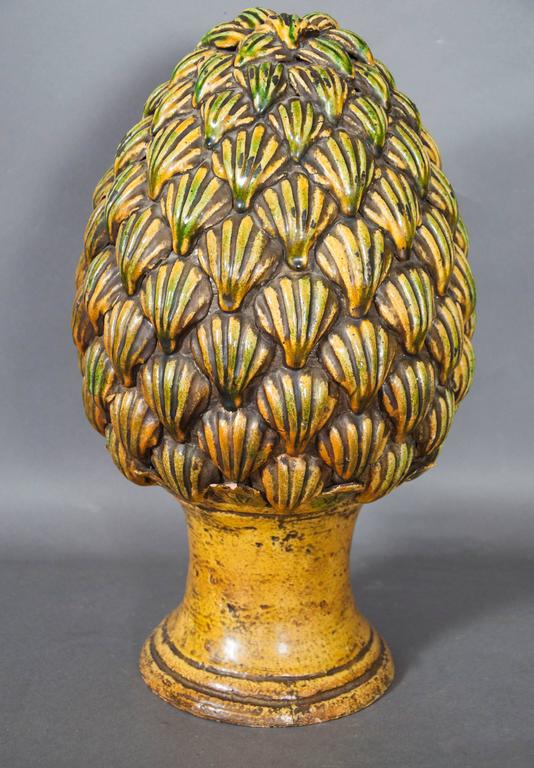 Italian Pottery Pinecone Finial at 1stDibs