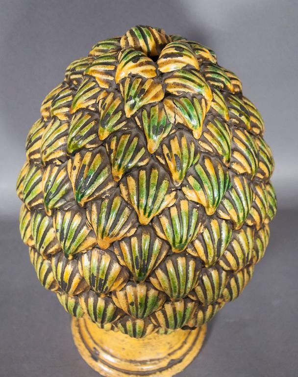 Italian Pottery Pinecone Finial at 1stDibs