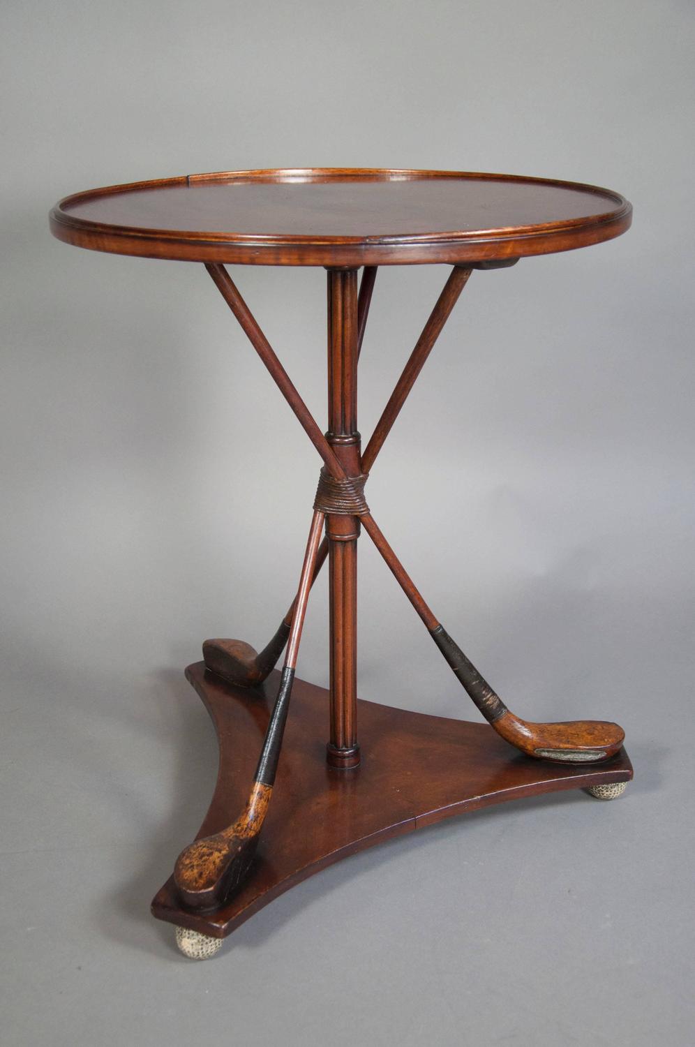 Unusual Maple Golf Club Occasional Table For Sale at 1stdibs