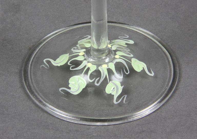 Large Set of Enameled Venetian Stemware and Dessert Cups at 1stDibs