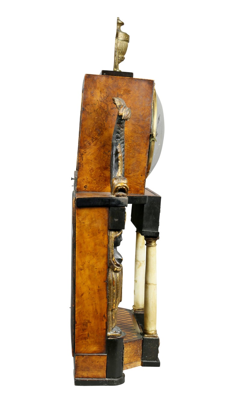 Biedermeier Fruitwood and Ebonized Mantle Clock at 1stDibs