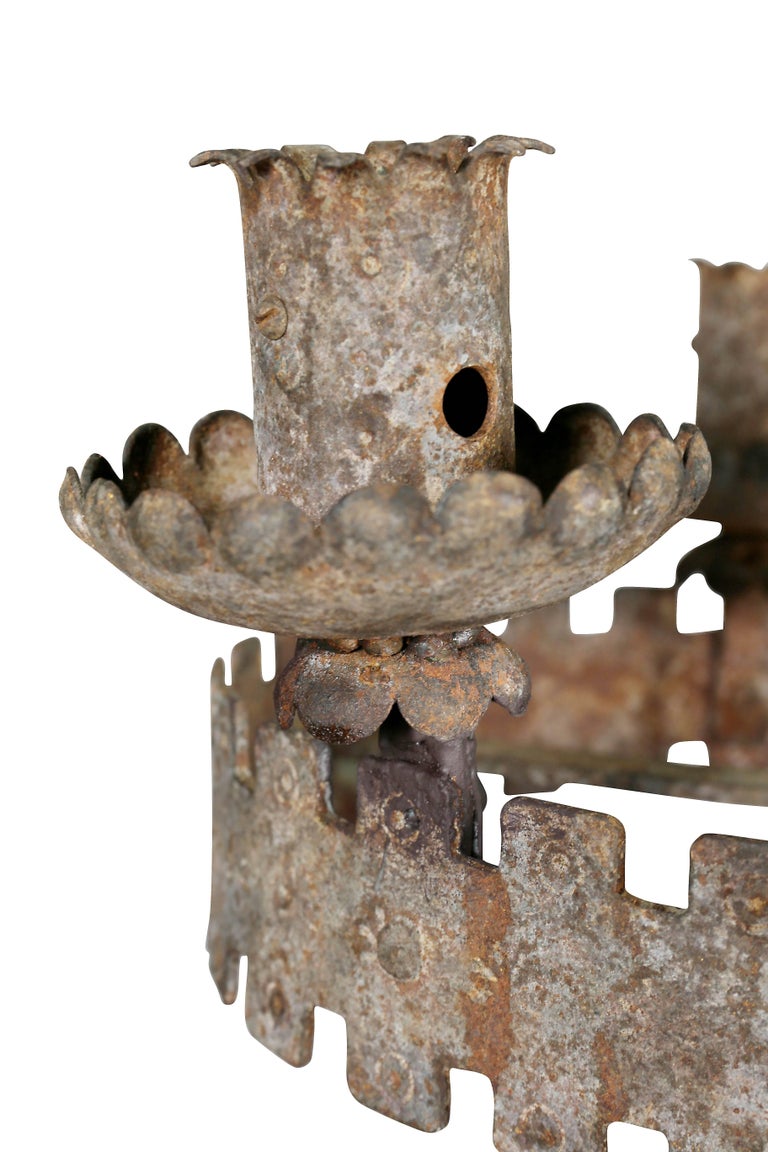 Pair of European Wrought Iron Torcheres For Sale at 1stDibs