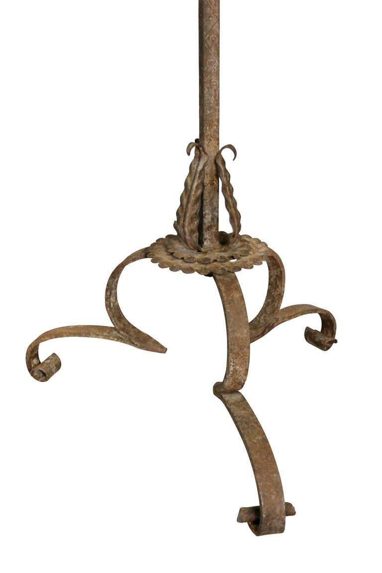 Pair of European Wrought Iron Torcheres For Sale at 1stDibs