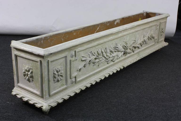 Large Painted and Carved Wood Neoclassical Planter For Sale at 1stDibs ...