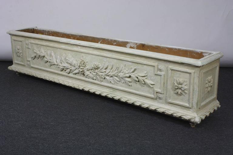 Large Painted and Carved Wood Neoclassical Planter For Sale at 1stDibs ...
