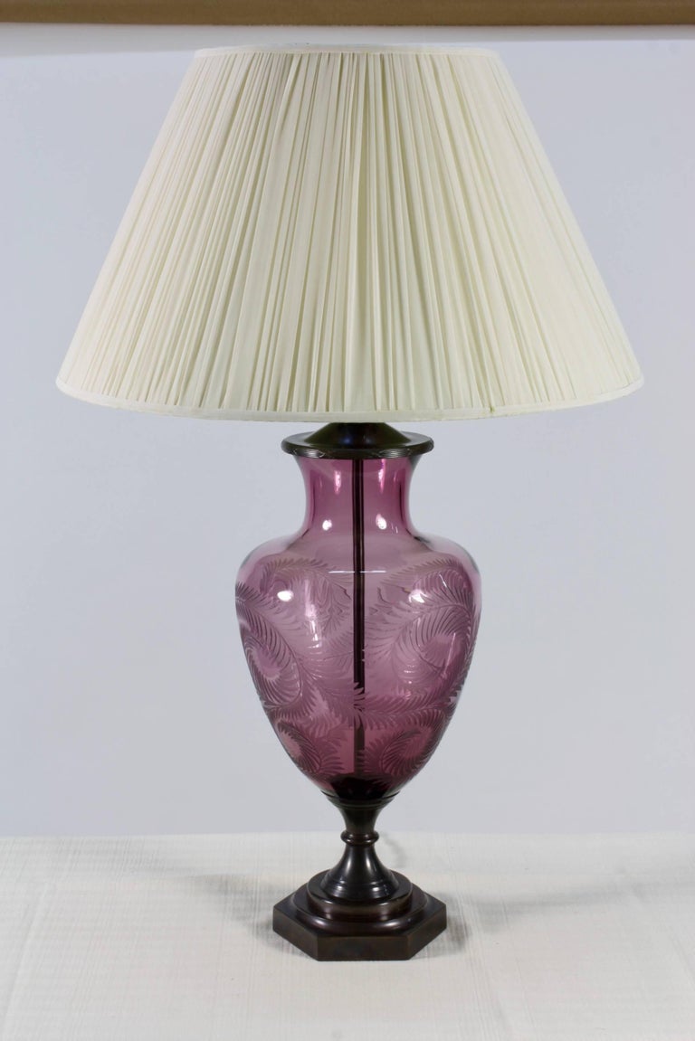Lavender Crystal Urn Form Lamp by Lucy Cope at 1stDibs