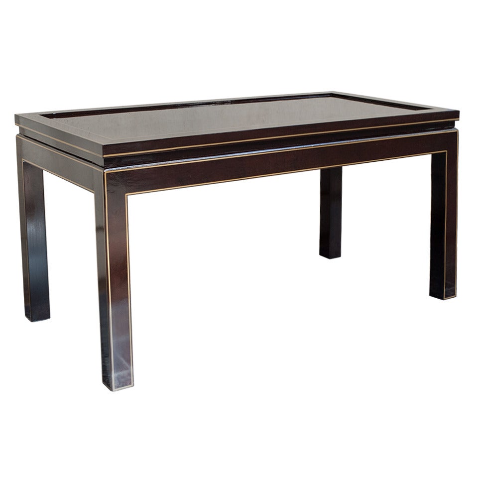 Lacquered Linen Waterfall Cocktail Table at 1stdibs