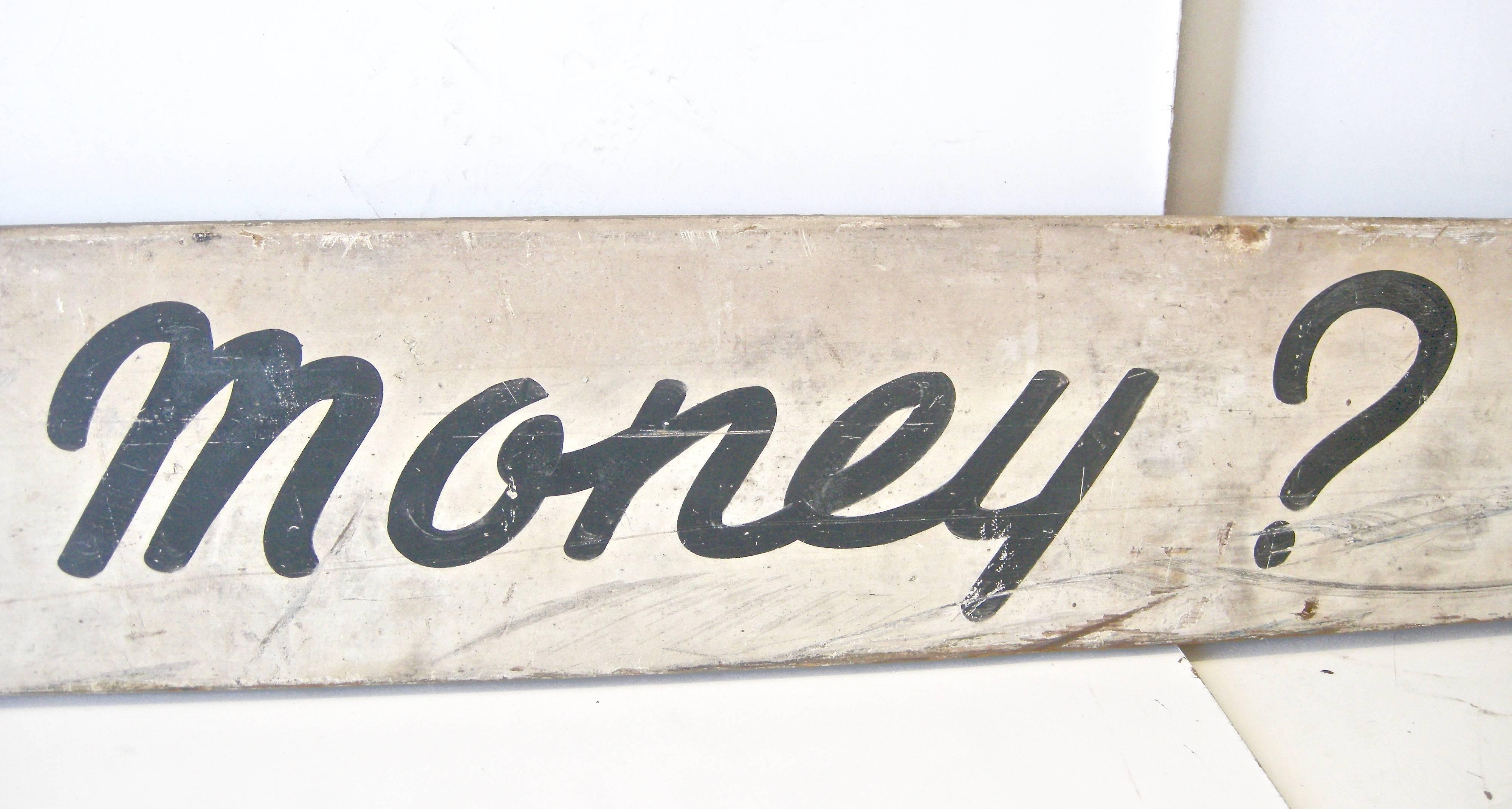 Vintage "Monetary" Sign For Sale at 1stDibs