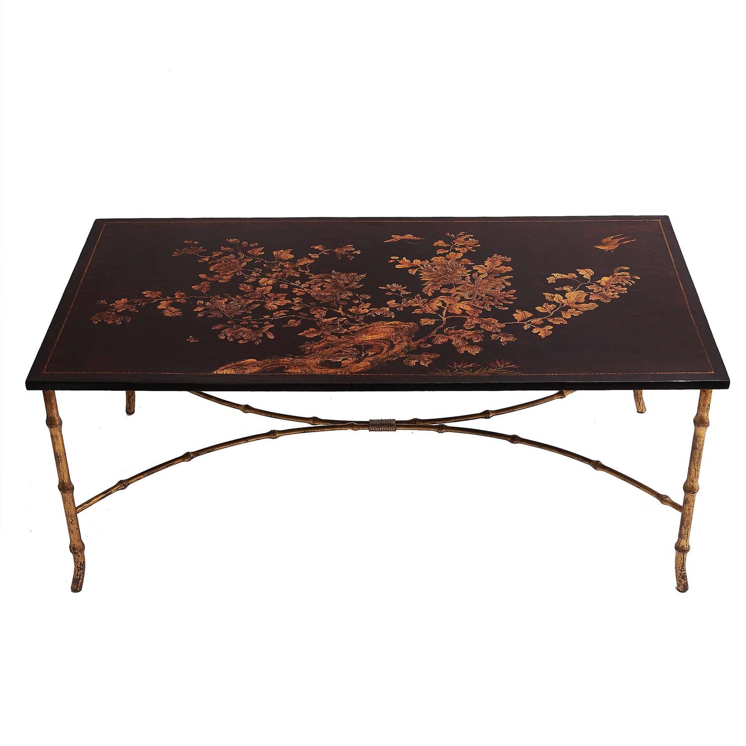 French Chinoiserie Lacquered Coffee Table, circa 1950 at 1stdibs