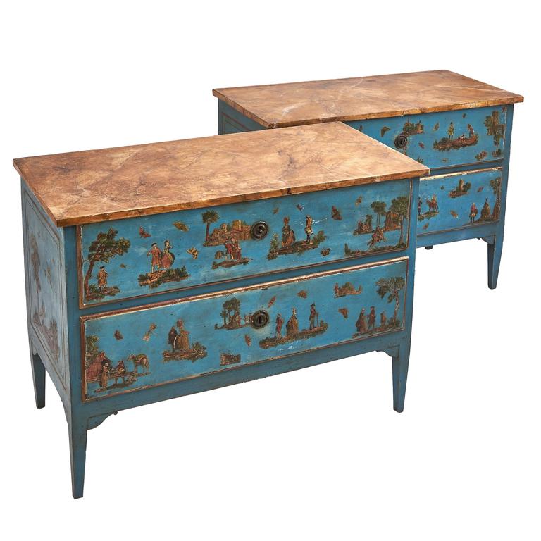 Pair of Italian Neoclassical Arte Povera Commodes, Early 20th Century ... Pair of Italian Neoclassical Arte Povera Commodes, Early 20th Century ...