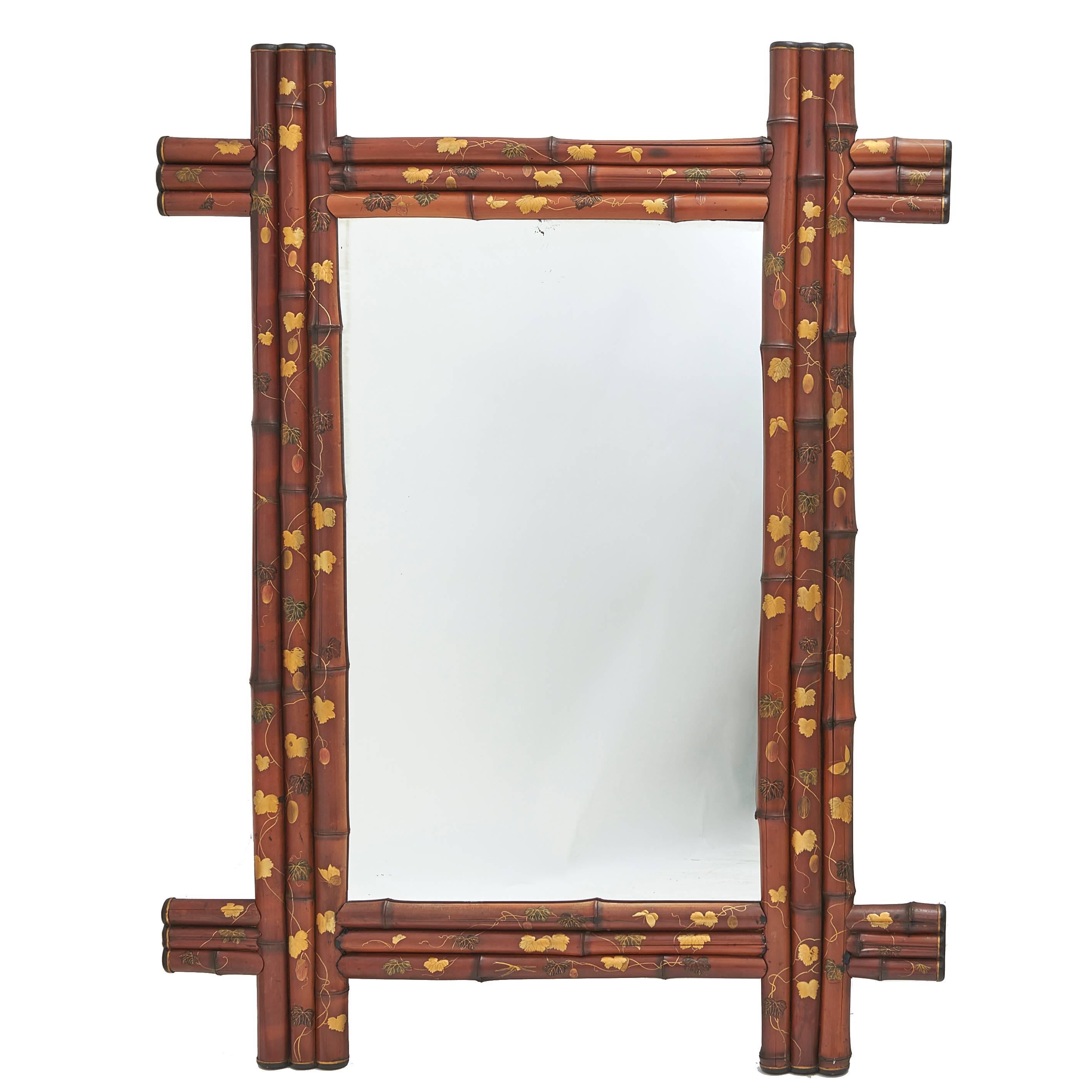Japanese Bamboo Mirror with Gilt and Lacquer Decoration, circa 1900 at ...