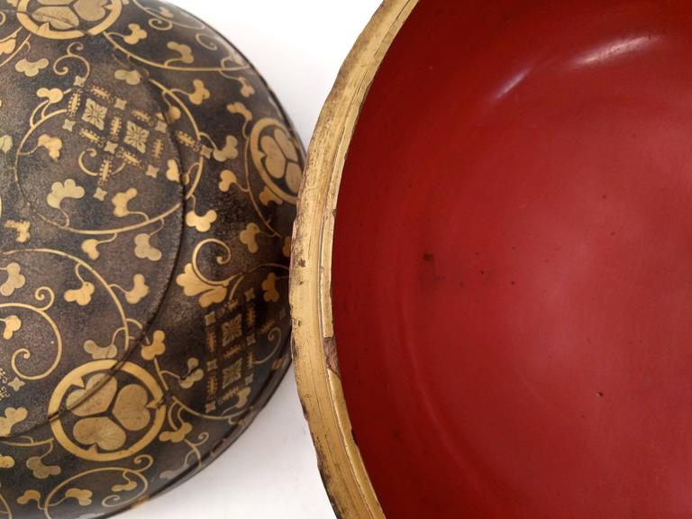 Japanese Edo Period Black Lacquer Box, 19th Century at 1stDibs