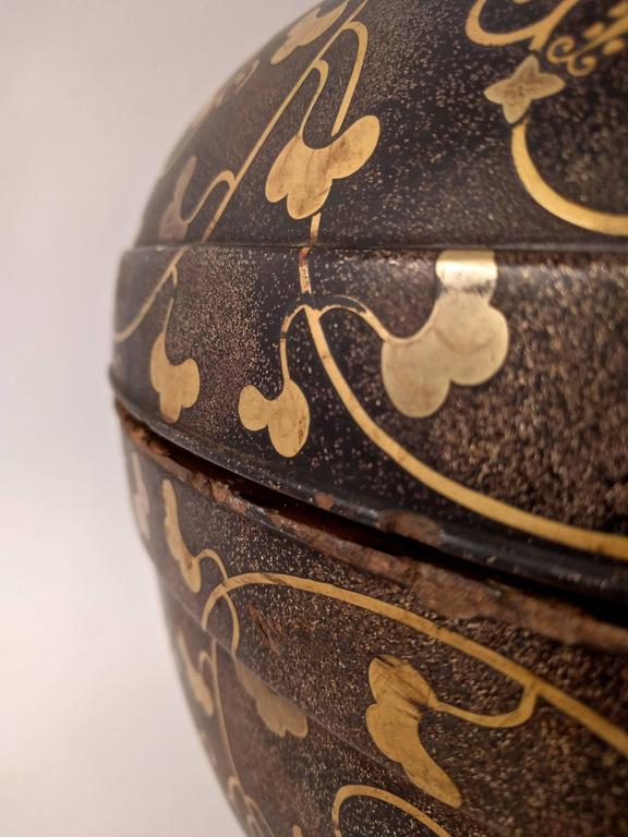 Japanese Edo Period Black Lacquer Box, 19th Century at 1stDibs