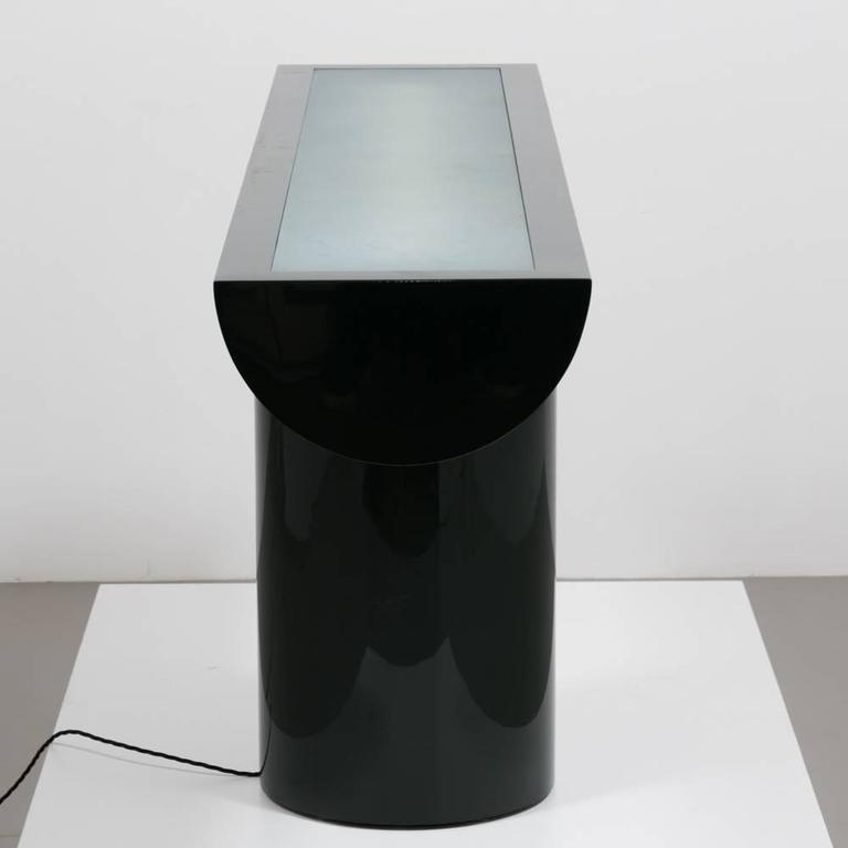 Lacquered Cantilevered Console Lightbox, 1970s at 1stDibs