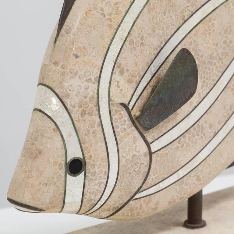 Maitland-Smith Fish with Mother-of-Pearl Inlay, USA, 1980s at 1stDibs