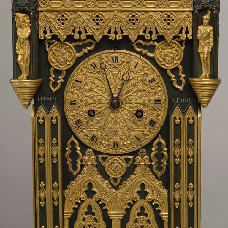 French 19th Century Bronze and Ormolu Gothic Cathedral Clock For Sale ...