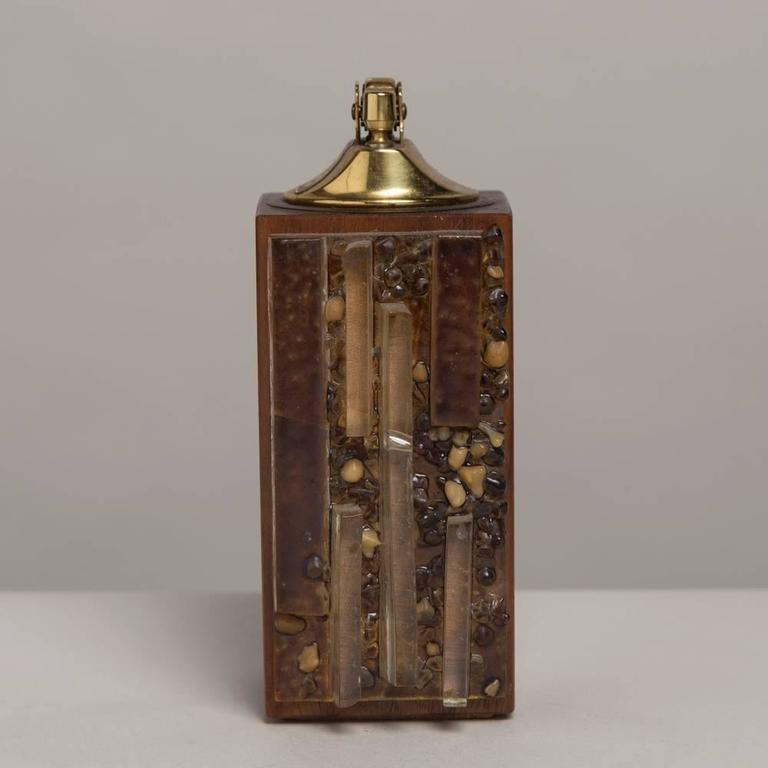Brutalist Resin Detailed Lighter, 1950s-1960s For Sale at 1stDibs