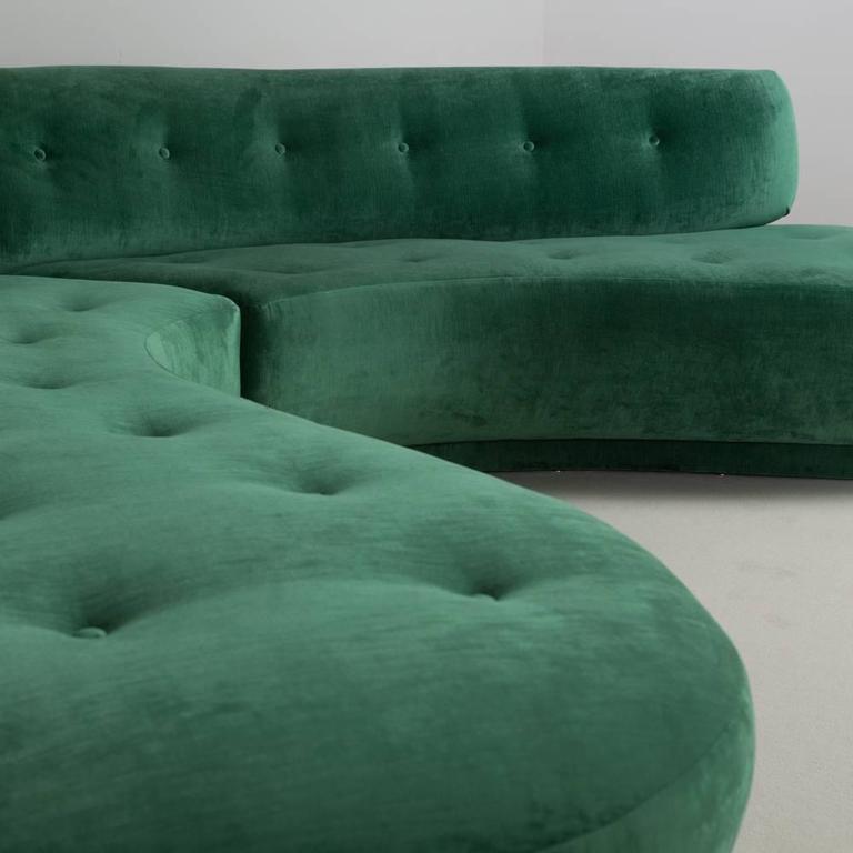 Large Semi Circular Two-Part Sectional Sofa, 1960s at 1stDibs